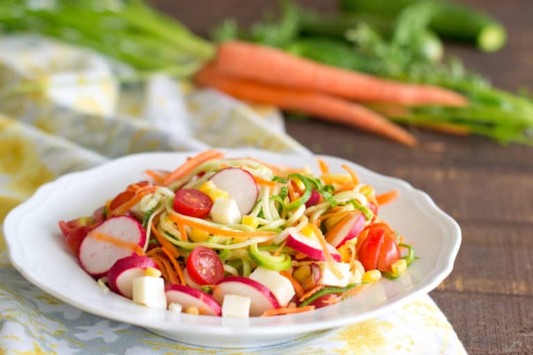 Rainbow Spiralized Cucumber Salad | Healthy Family Project