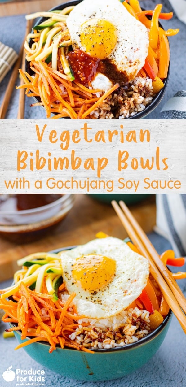 Vegetarian Bibimbap Bowls with Gochujang Soy Sauce