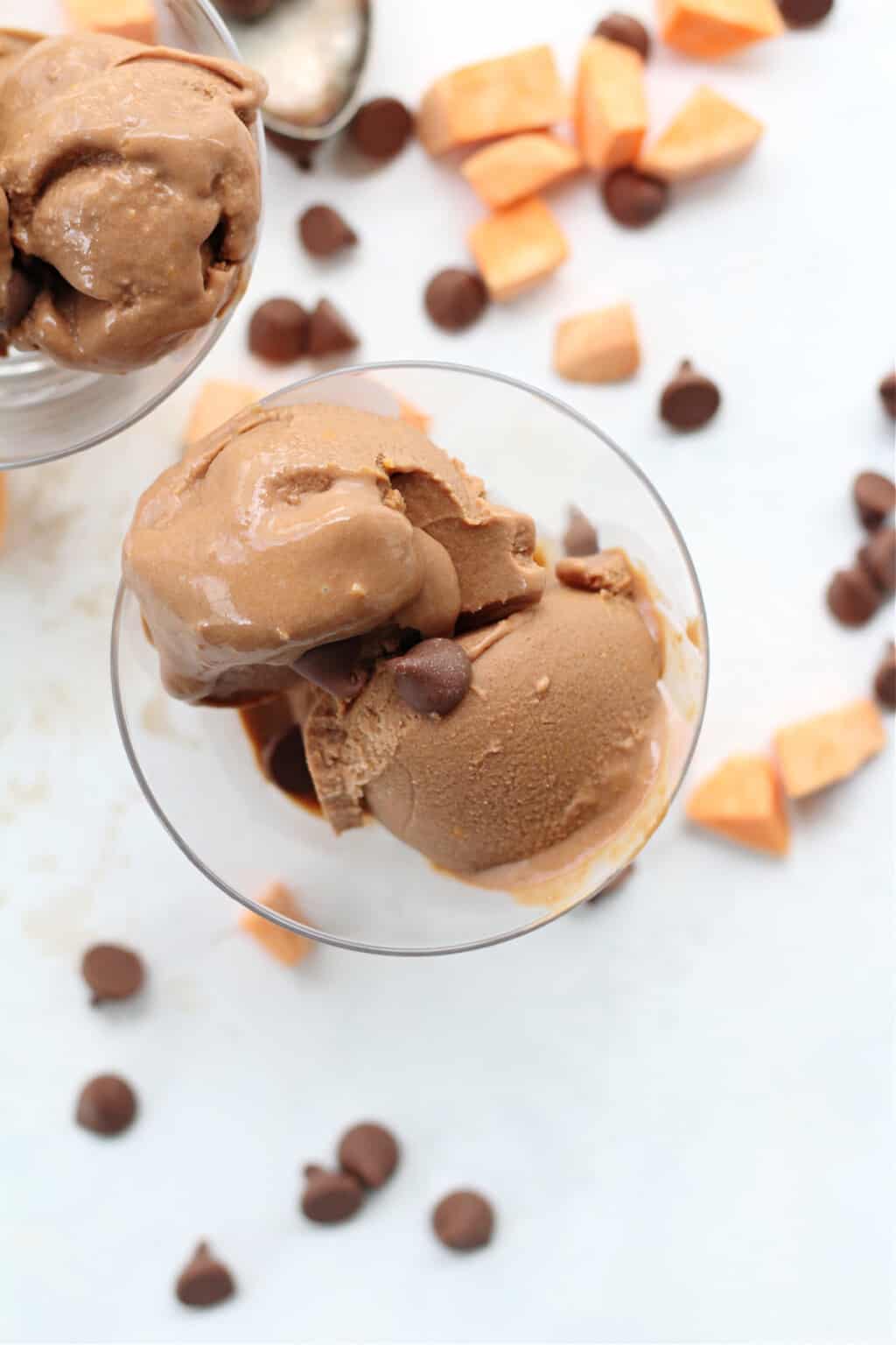 No Churn Chocolate Ice Cream Made With Sweetpotatoes