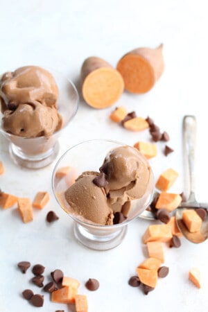 No Churn Chocolate Ice Cream Made With Sweetpotatoes