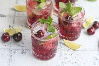 Sparkling Cherry Mocktail | Cherry Mojito Mocktail - Healthy Family Project
