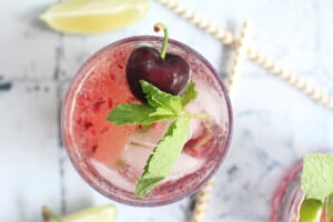 Sparkling Cherry Mocktail | Cherry Mojito Mocktail - Healthy Family Project