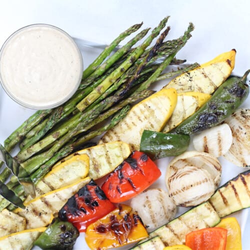 Grilled Vegetables with Roasted Garlic Aioli - Healthy Family Project